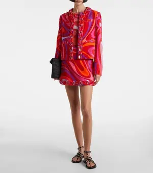 Emilio Pucci Marmo Embellished Cotton Terry Jacket