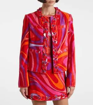 Emilio Pucci Marmo Embellished Cotton Terry Jacket