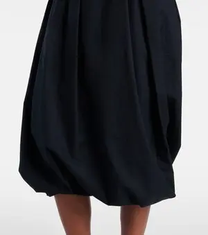 Brunello Cucinelli Gathered Cotton-blend Midi Skirt