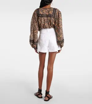 FRAME The Charm Denim Shorts - White