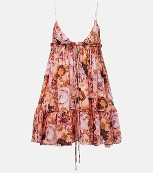 Chloé Floral Silk Minidress - Pink