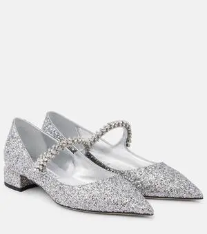 JIMMY CHOO Bing 25 Embellished Mary Jane Pumps - Silver