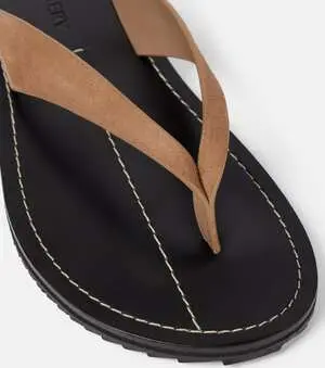 A.emery Flora Suede Thong Sandals - Brown