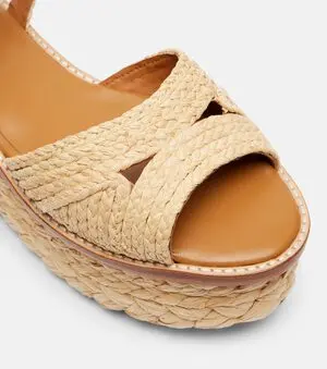 Clergerie Arty Raffia Platform Sandals - Beige