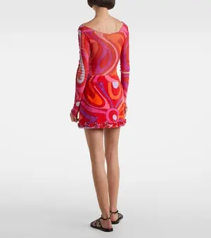 Emilio Pucci Marmo Embellished Cotton Terry Miniskirt - Multicoloured