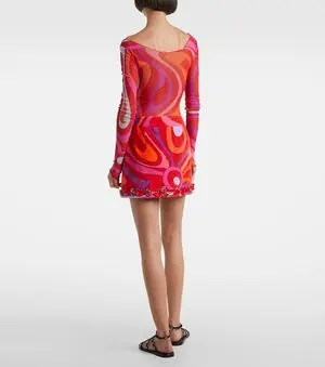 Emilio Pucci Marmo Embellished Cotton Terry Miniskirt - Multicoloured