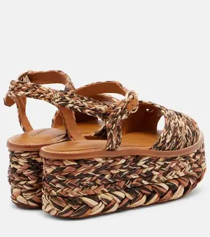 Clergerie Arty Raffia Platform Sandals - Brown