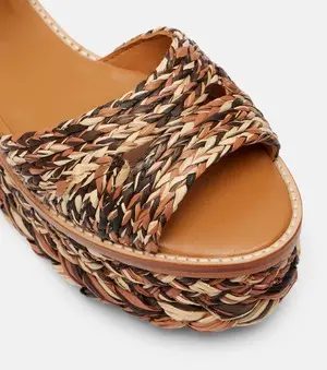 Clergerie Arty Raffia Platform Sandals - Brown