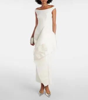 Safiyaa Bree Draped Midi Dress - White