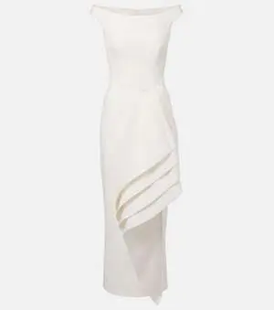 Safiyaa Bree Draped Midi Dress - White