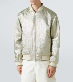 Dries Van Noten Embroidered Cotton Bomber Jacket - Beige