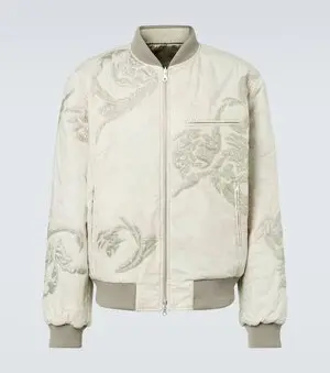 Dries Van Noten Embroidered Cotton Bomber Jacket - Beige