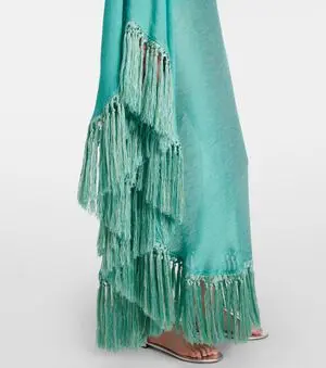 TALLER MARMO Arno Fringed Linen-blend Maxi Dress