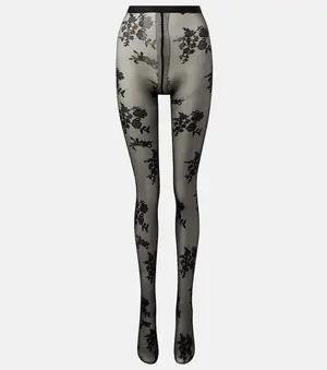 Valentino Garavani Floral Lace Tights - Black