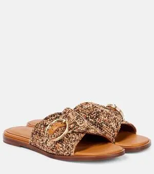 Clergerie Irime Raffia Slides - Brown