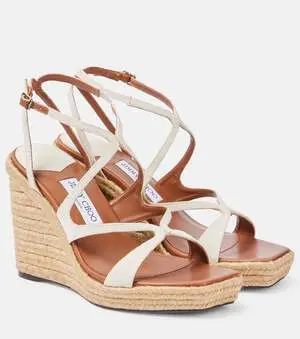 JIMMY CHOO Ayla 110 Espadrille Wedges - White
