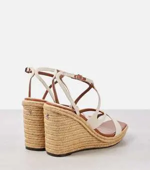 JIMMY CHOO Ayla 110 Espadrille Wedges - White