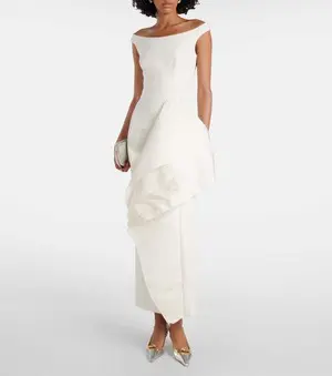 Safiyaa Bree Draped Midi Dress - White