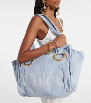 Chloé Logo Cotton Tote Bag