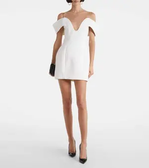 David Koma Off-shoulder Wool Minidress