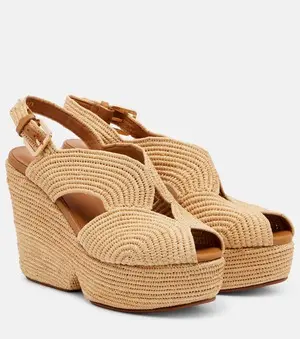 Clergerie Dolce Raffia Platform Sandals
