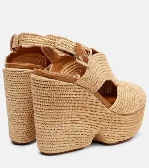 Clergerie Dolce Raffia Platform Sandals