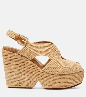 Clergerie Dolce Raffia Platform Sandals