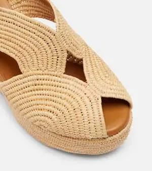 Clergerie Dolce Raffia Platform Sandals