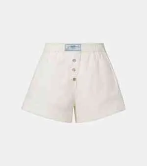 GANNI Cotton-blend Shorts - White
