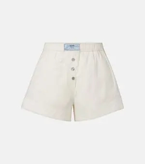 GANNI Cotton-blend Shorts - White