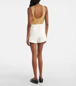 GANNI Cotton-blend Shorts - White