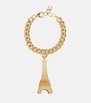 Valentino Garavani Eiffel Tower Crystal-embellished Bracelet - Gold