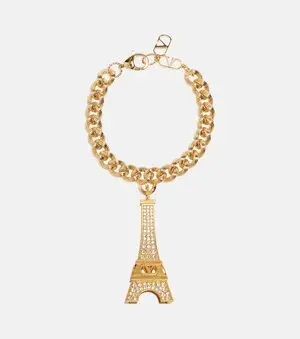 Valentino Garavani Eiffel Tower Crystal-embellished Bracelet - Gold
