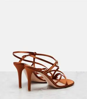 GIANVITO ROSSI 85 Satin Sandals - Orange