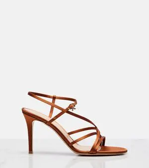 GIANVITO ROSSI 85 Satin Sandals - Orange