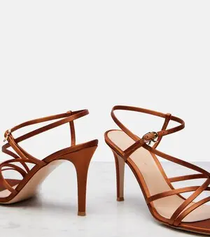 GIANVITO ROSSI 85 Satin Sandals - Orange