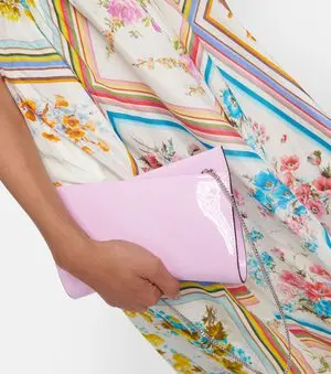 CHRISTIAN LOUBOUTIN Loubitwist Patent Leather Clutch - Pink