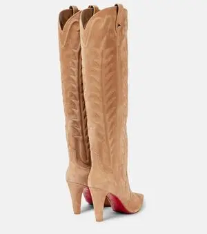 CHRISTIAN LOUBOUTIN Santia Botta 85 Suede Knee-high Boots