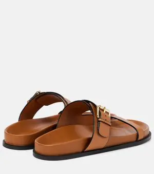 A.emery Prince Leather Slides - Brown