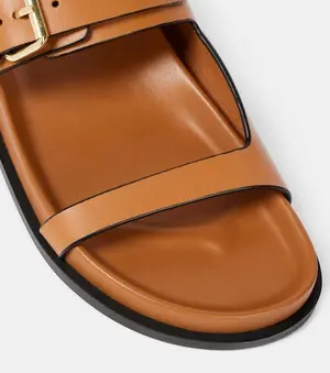 A.emery Prince Leather Slides - Brown
