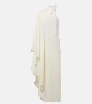 TALLER MARMO Bolkan Garden Feather-trimmed Maxi Dress - White