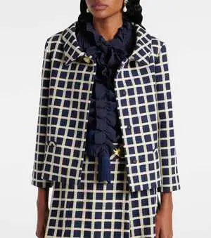 Valentino Garavani Checked Wool And Cotton-blend Jacket