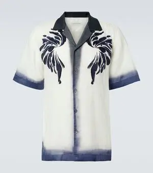 Dries Van Noten Embroidered Bowling Shirt - Blue