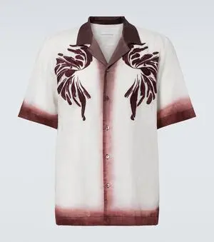 Dries Van Noten Embroidered Bowling Shirt - Burgundy