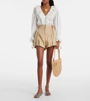 Chloé Raffia Banana Tote Bag - Beige