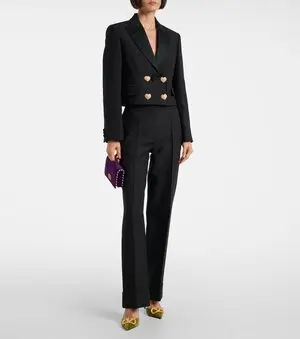 Valentino Garavani Wool And Silk Wide-leg Pants