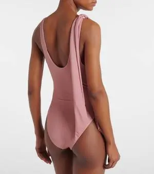 Chloé Knotted Logo Swimsuit - Pink