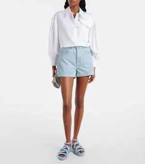 Mach & Mach Embellished Woven Sandals - Blue
