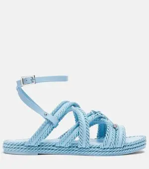 Mach & Mach Embellished Woven Sandals - Blue