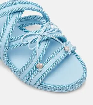Mach & Mach Embellished Woven Sandals - Blue